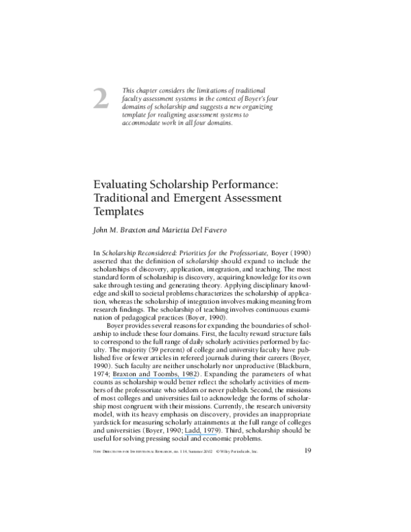 (PDF) Evaluating scholarship performance: Traditional and emergent ...