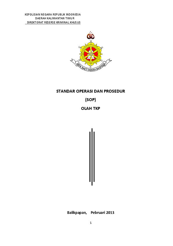 (PDF) Mekanisme / SOP olah TKP