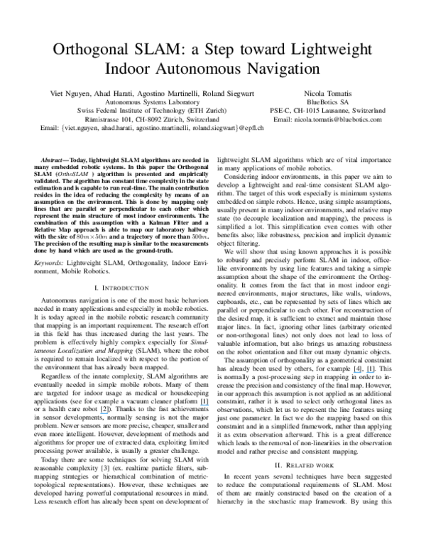 (PDF) Orthogonal SLAM: a Step toward Lightweight Indoor Autonomous Navigation