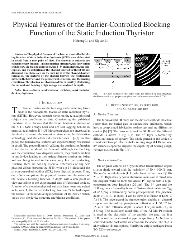 (PDF) Physical Features of the Barrier-Controlled Blocking Function of ...