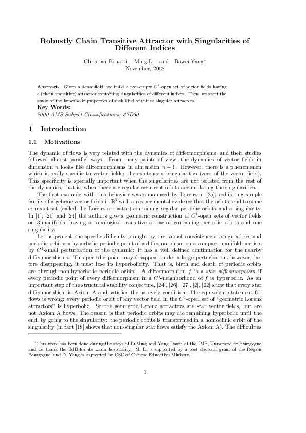 (PDF) A robustly chain transitive attractor with singularities of ...
