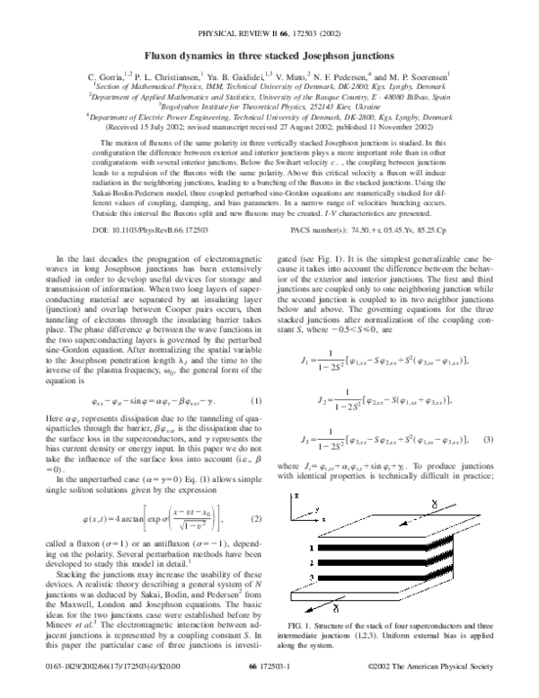(PDF) Fluxon dynamics in three stacked Josephson junctions