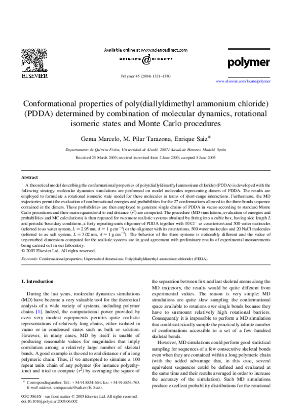(PDF) Conformational properties of poly(diallyldimethyl ammonium ...