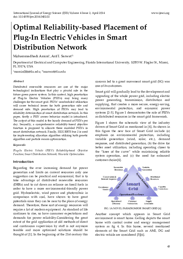 (PDF) Optimal Reliability-based Placement of Plug-In Electric Vehicles ...
