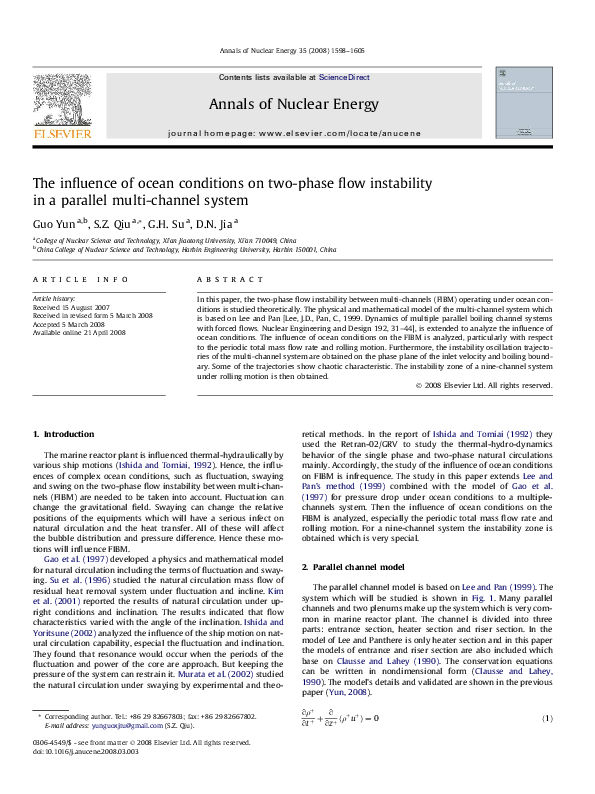 (PDF) The influence of ocean conditions on two-phase flow instability in a parallel multi ...