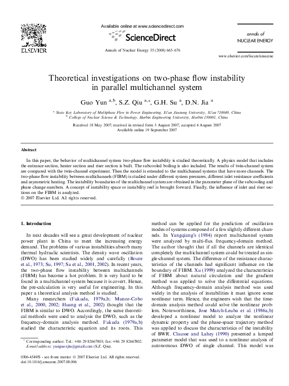 (PDF) Theoretical investigations on two-phase flow instability in ...