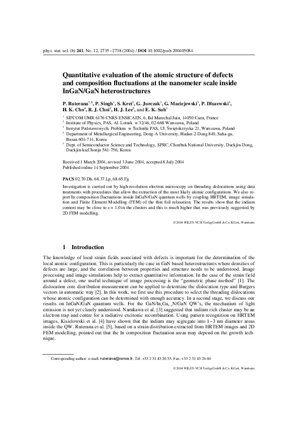 (PDF) Quantitative evaluation of the atomic structure of defects and ...