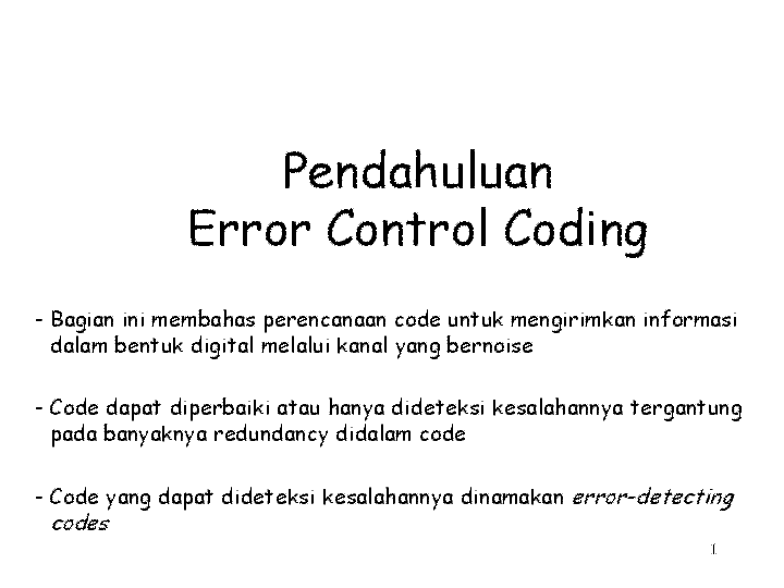 (PDF) Pendahuluan Error Control Coding