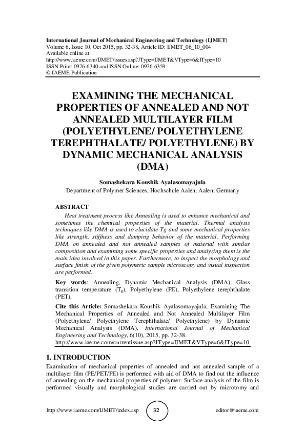 (PDF) EXAMINING THE MECHANICAL PROPERTIES OF ANNEALED AND NOT ANNEALED ...
