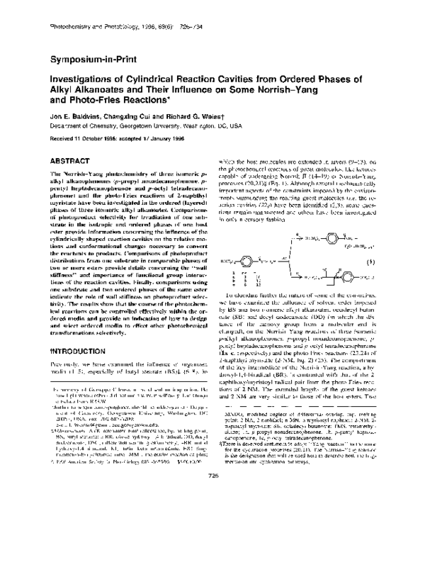 (PDF) Investigations of Cylindrical Reaction Cavities from Ordered ...