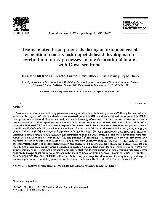 (PDF) Event-related brain potentials during an extended visual recognition memory task depict ...
