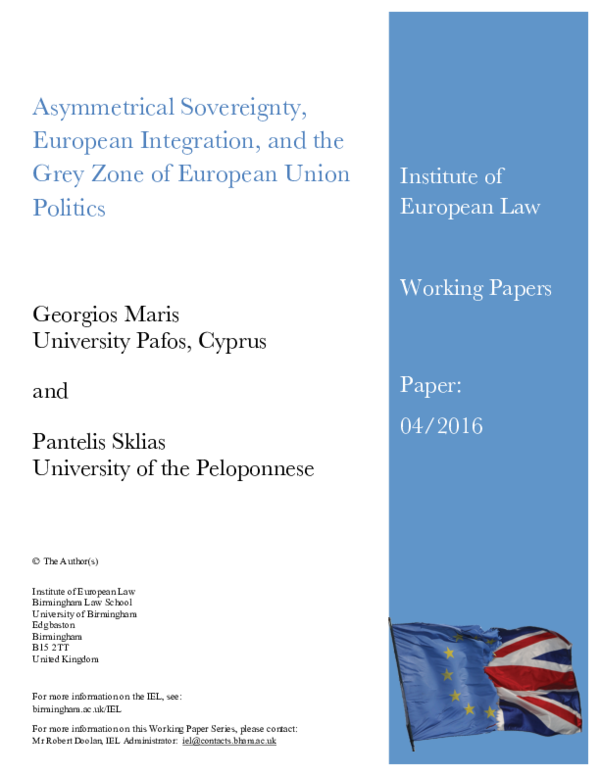 (PDF) Asymmetrical Sovereignty, European Integration, and the Grey Zone ...