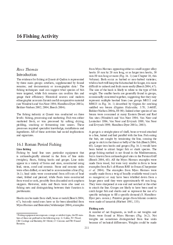 (PDF) Myos Hormos - Quseir al-Qadim: Fishing activity (2011)