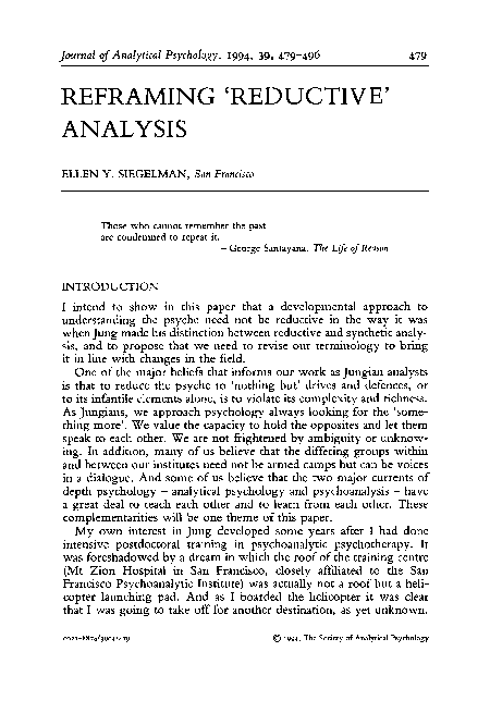 (PDF) Reframing 'Reductive' Analysis