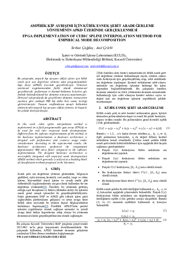 Pdf Fpga Implementation Of Cubic Spline Interpolation Method For
