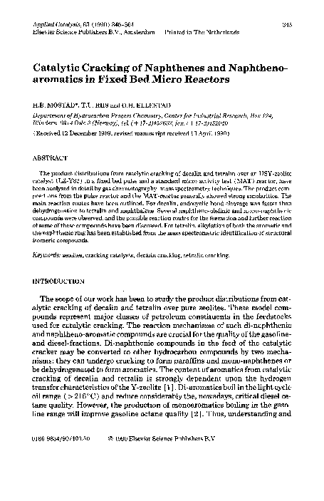 (PDF) Catalytic cracking of naphthenes and naphtheno-aromatics in fixed ...