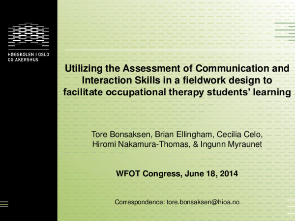 (PDF) Utilizing the Assessment of Communication and Interaction Skills ...