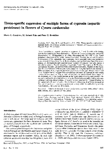 (PDF) Tissue-specific expression of multiple forms of cyprosin ...