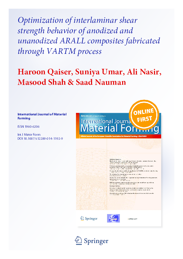 (PDF) Optimization of interlaminar shear strength behavior of anodized ...