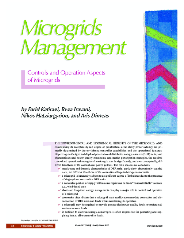 (PDF) Microgrids management