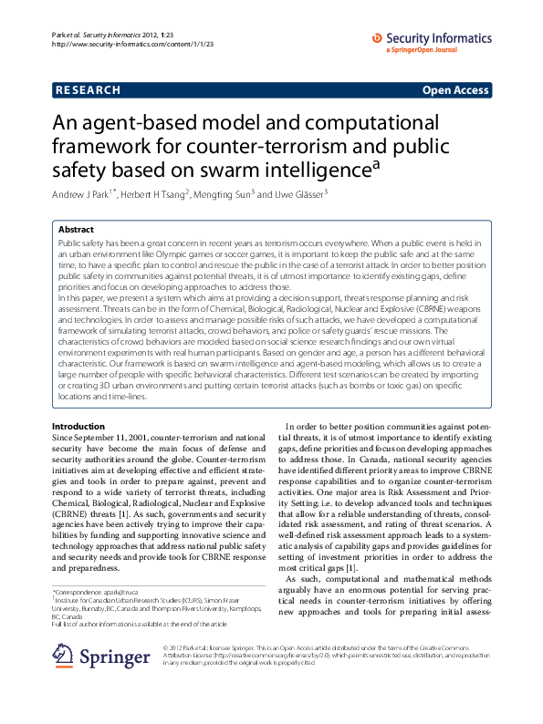 (PDF) An agent-based model and computational framework for counter ...
