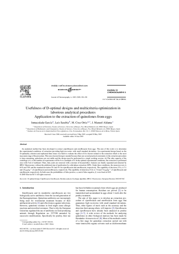 Pdf Usefulness Of D Optimal Designs And Multicriteria Optimization In