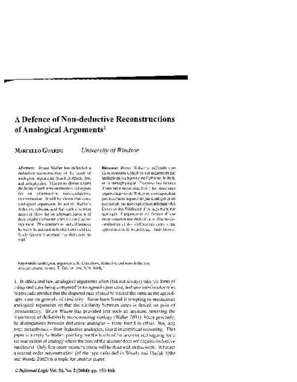 (PDF) A Defense of Non-deductive Reconstructions of Analogical ...