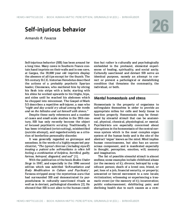 (PDF) Self-injurious behavior