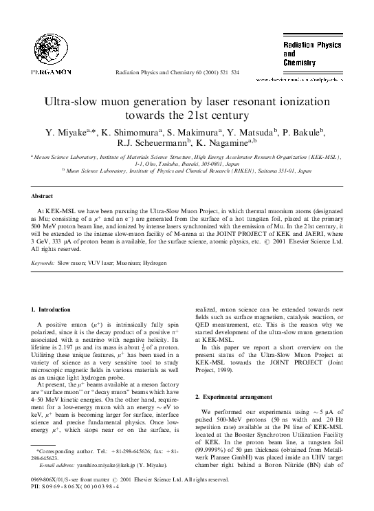 (PDF) Ultra-slow muon generation by laser resonant ionization towards ...