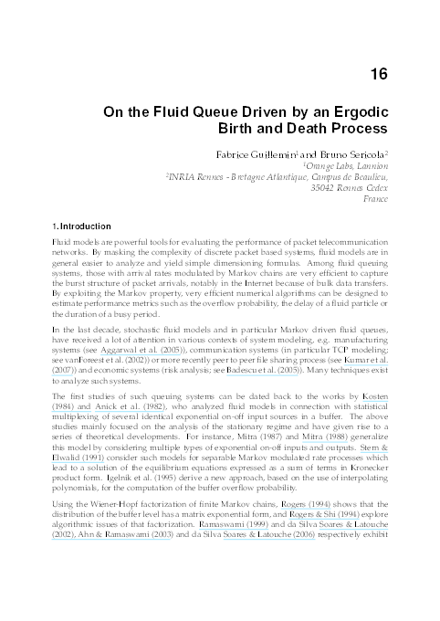 (PDF) On the Fluid Queue Driven by an Ergodic Birth and Death Process