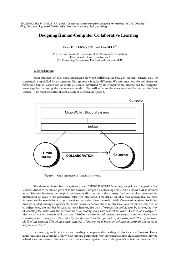 (PDF) Designing Human-Computer Collaborative Learning