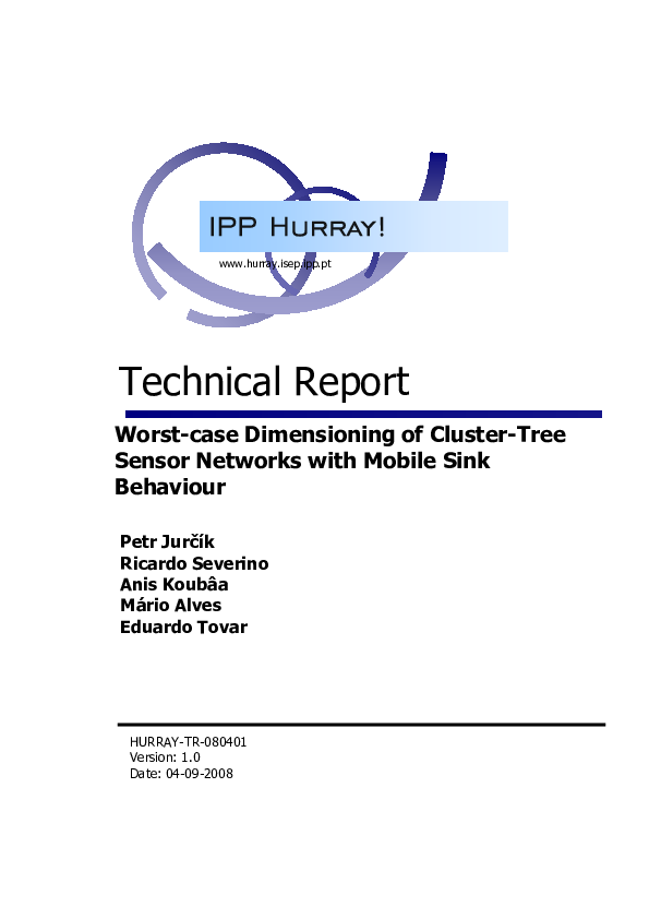 (PDF) Worst-case Dimensioning of Cluster-Tree Sensor Networks with Mobile Sink Behaviour