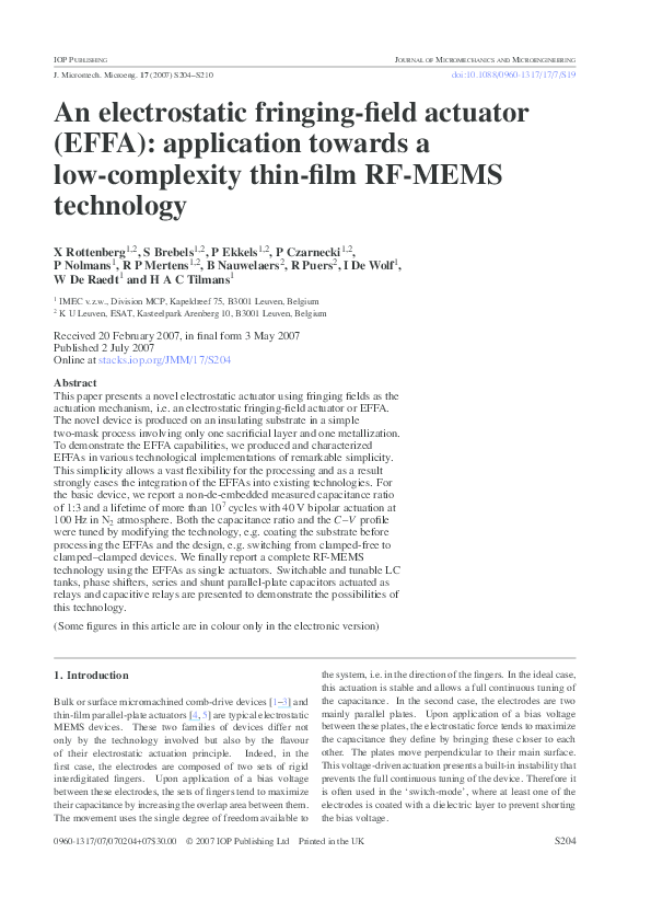 (PDF) An electrostatic fringing-field actuator (EFFA): application ...