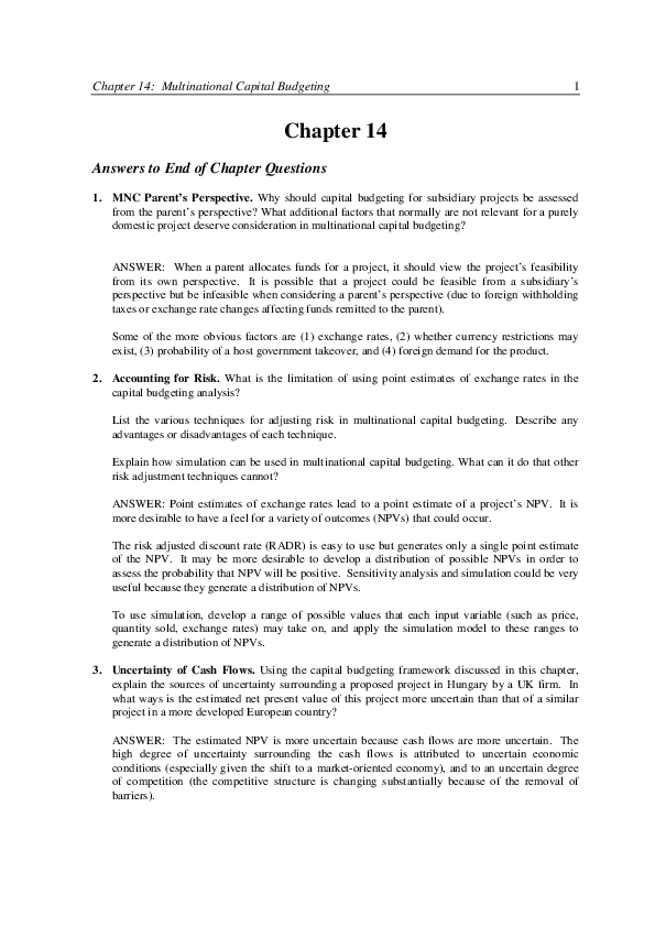 (PDF) Answers to End of Chapter Questions