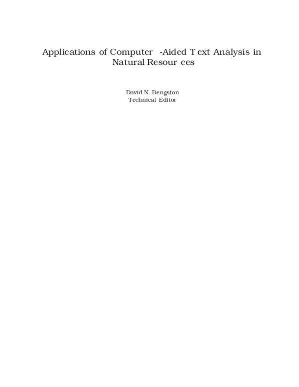 (PDF) Applications of computer-aided text analysis in natural resources