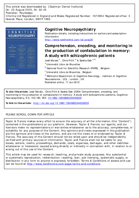 (PDF) Comprehension, encoding, and monitoring in the production of ...