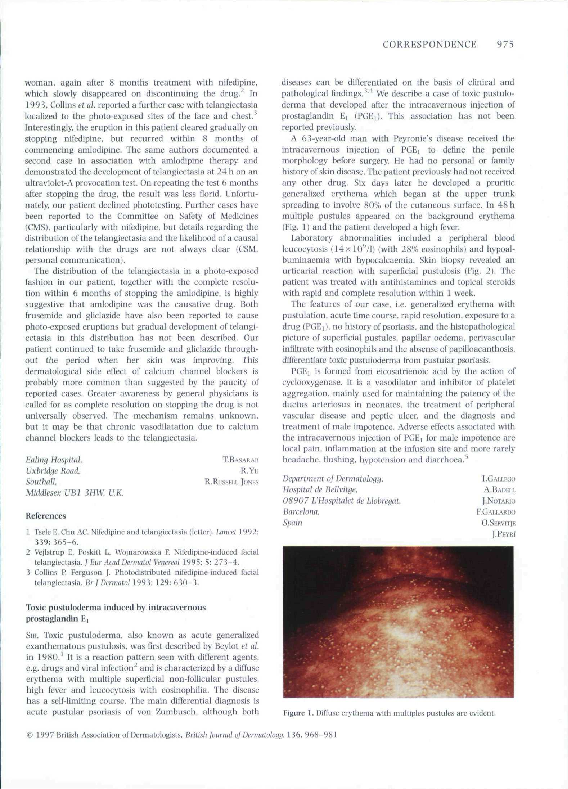 (PDF) Toxic pustuloderma induced by intracavernous prostaglandin E1