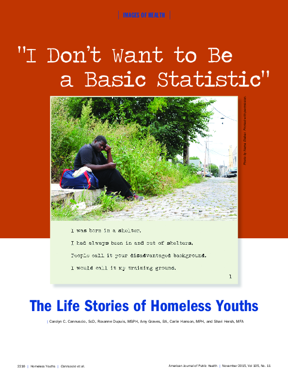 (PDF) The Life Stories of Homeless Youths