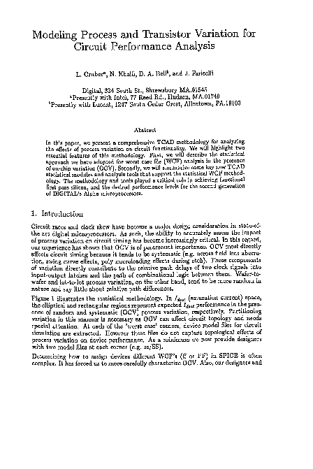 (PDF) Modeling Process and Transistor Variation for Circuit Performance ...