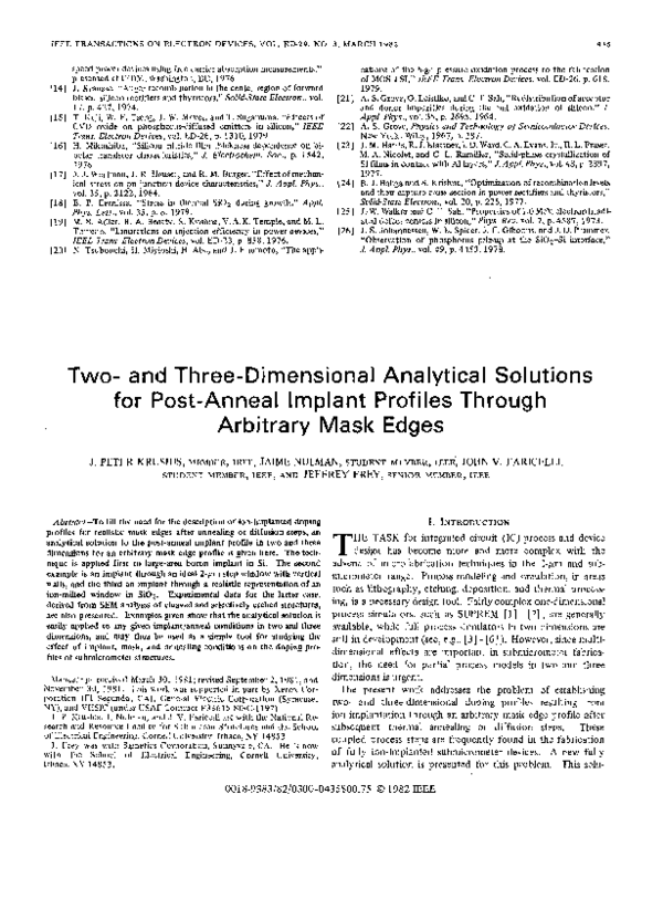 (PDF) Two-and three-dimensional analytical solutions for post-anneal ...