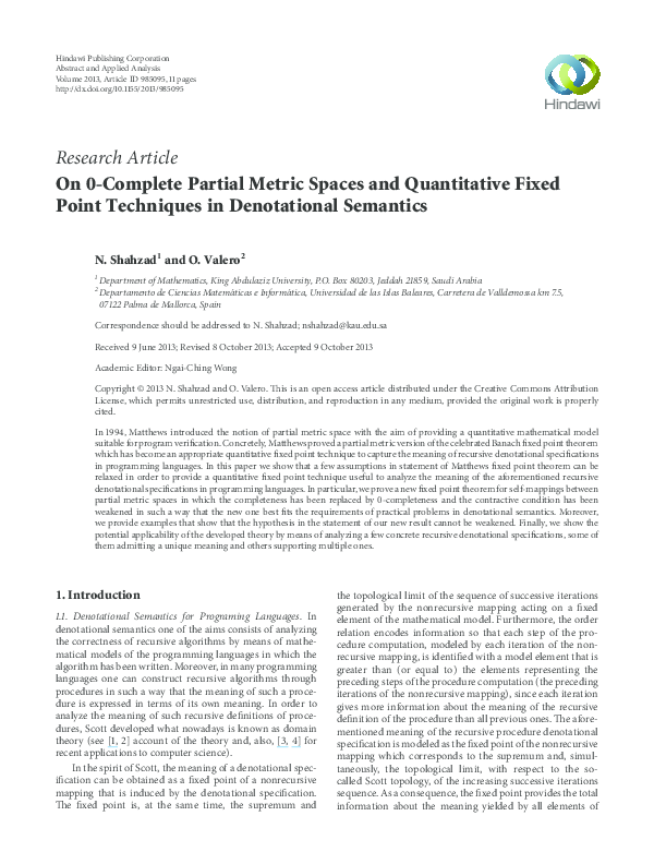 Pdf On 0 Complete Partial Metric Spaces And Quantitative Fixed Point Techniques In