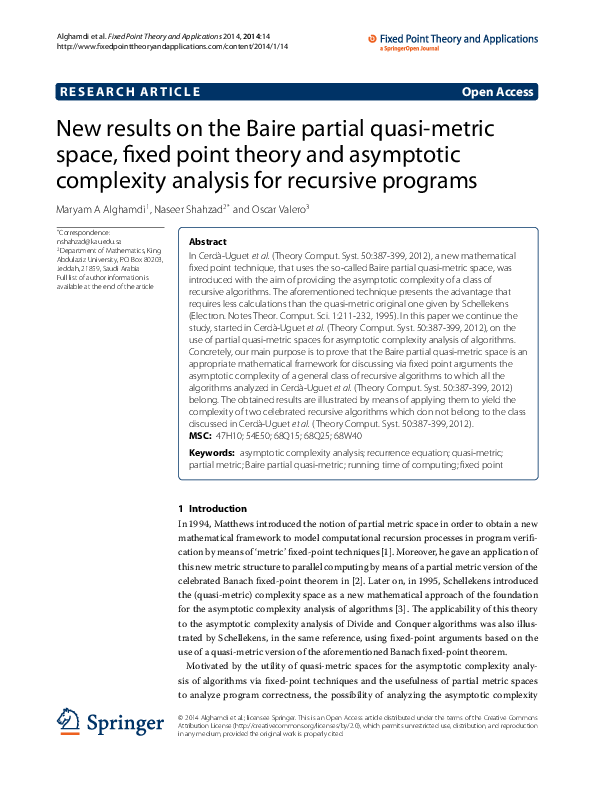 (PDF) New results on the Baire partial quasi-metric space, fixed point ...