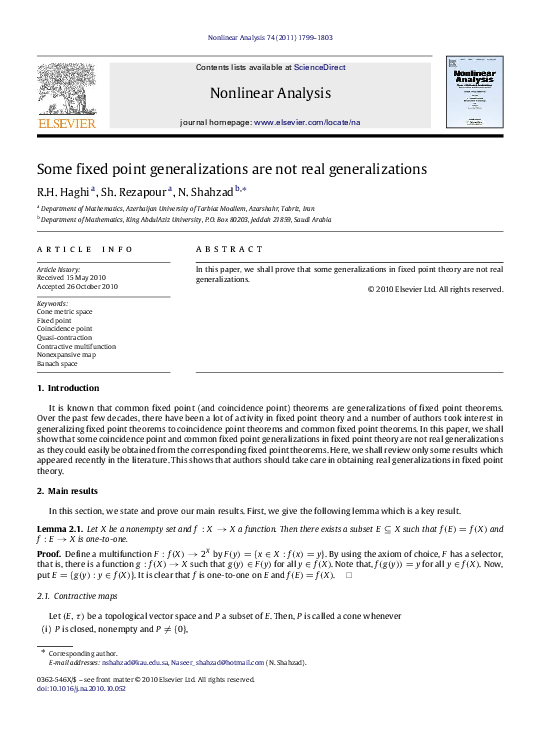 (PDF) Some fixed point generalizations are not real generalizations