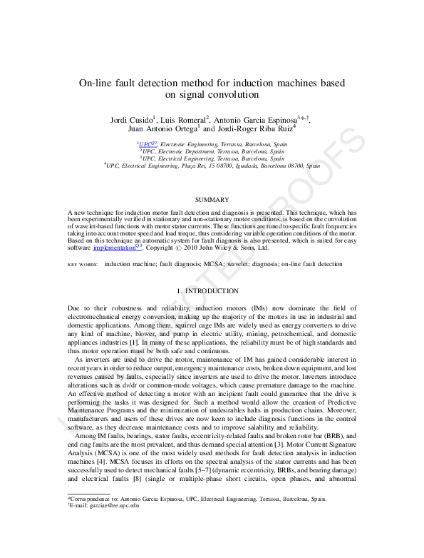 (PDF) On-line fault detection method for induction machines based on signal convolution