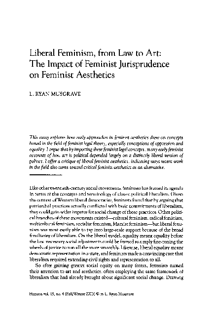 (PDF) Liberal Feminism, from Law to Art: The Impact of Feminist ...