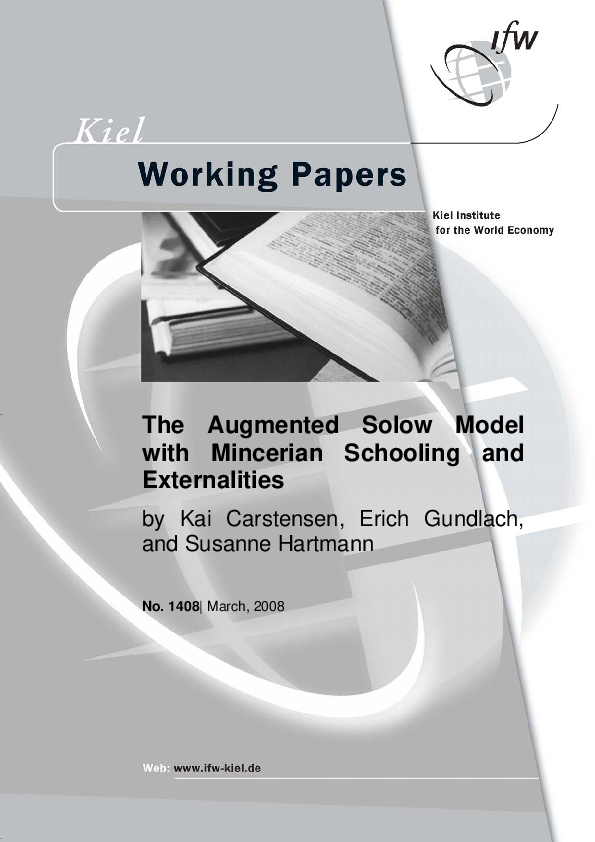 (PDF) The Augmented Solow Model with Mincerian Schooling and Externalities