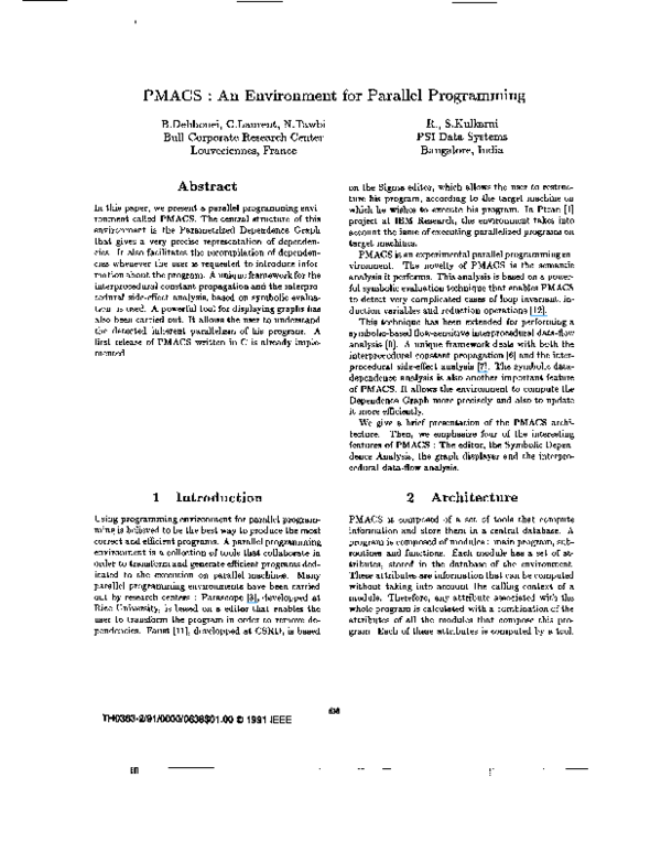 (PDF) PMAC: an environment for parallel programming