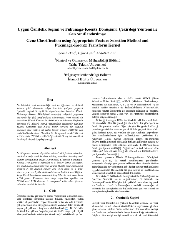 (PDF) Gene classification using appropriate feature selection method and Fukunaga-Koontz ...