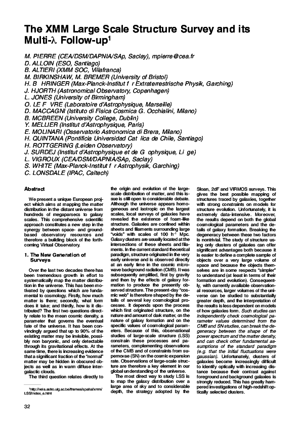 (PDF) The XMM Large Scale Structure Survey and its multi-lambda follow-up