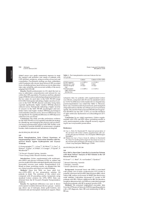 (PDF) Heart Transplantation: Early Clinical Experience of Supplementing ...